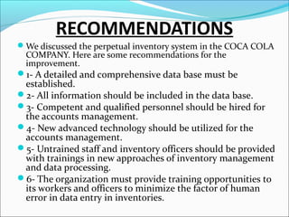 Perpetual inventory system in coca cola | PPT
