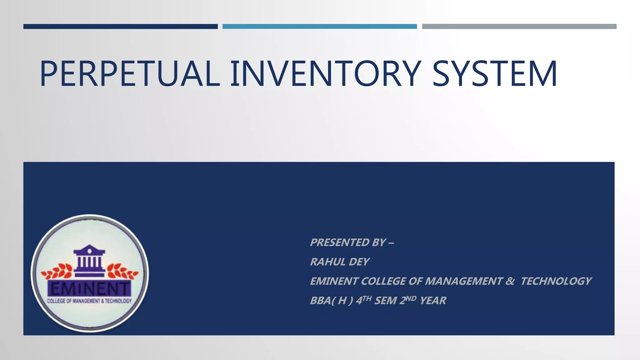 Perpetual inventory system | PPTX