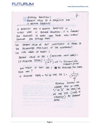 Perpetuity and growing pepetuity formula derivation | PDF