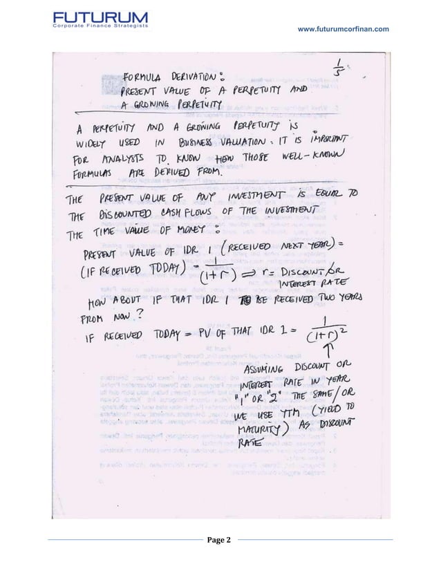 Perpetuity and growing pepetuity formula derivation | PDF | Physics ...