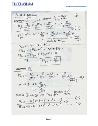 Perpetuity and growing pepetuity formula derivation | PDF
