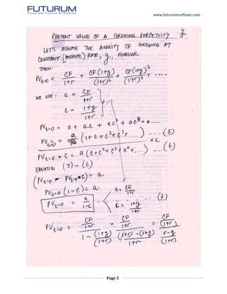Perpetuity and growing pepetuity formula derivation | PDF