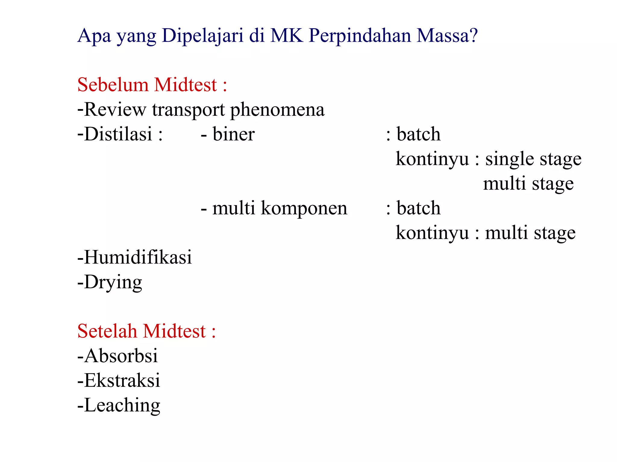 Perpindahan Massa | PPT
