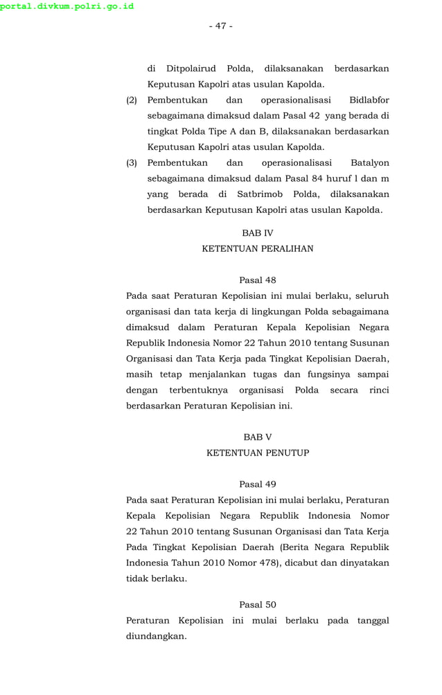 PERPOL NO 14 TH 2018 TTG REVISI PERKAP NO 22 TH 2010 .pdf