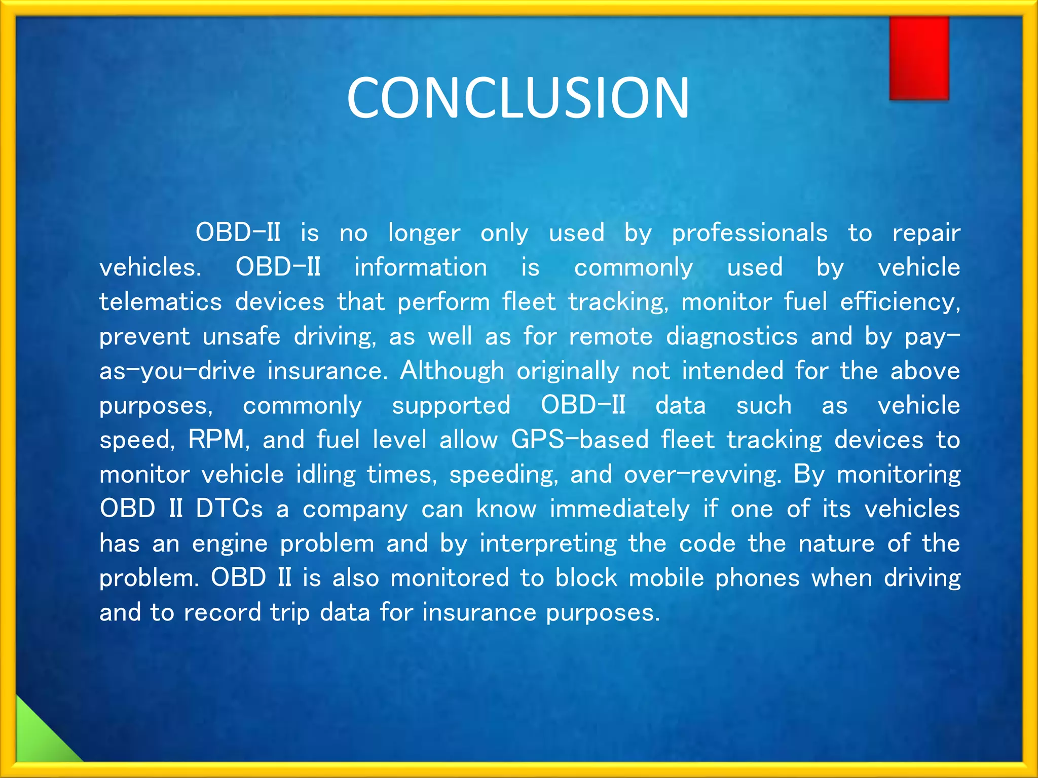 OBD (On Board Diagnostics) | PPT | Operating Systems | Computer ...