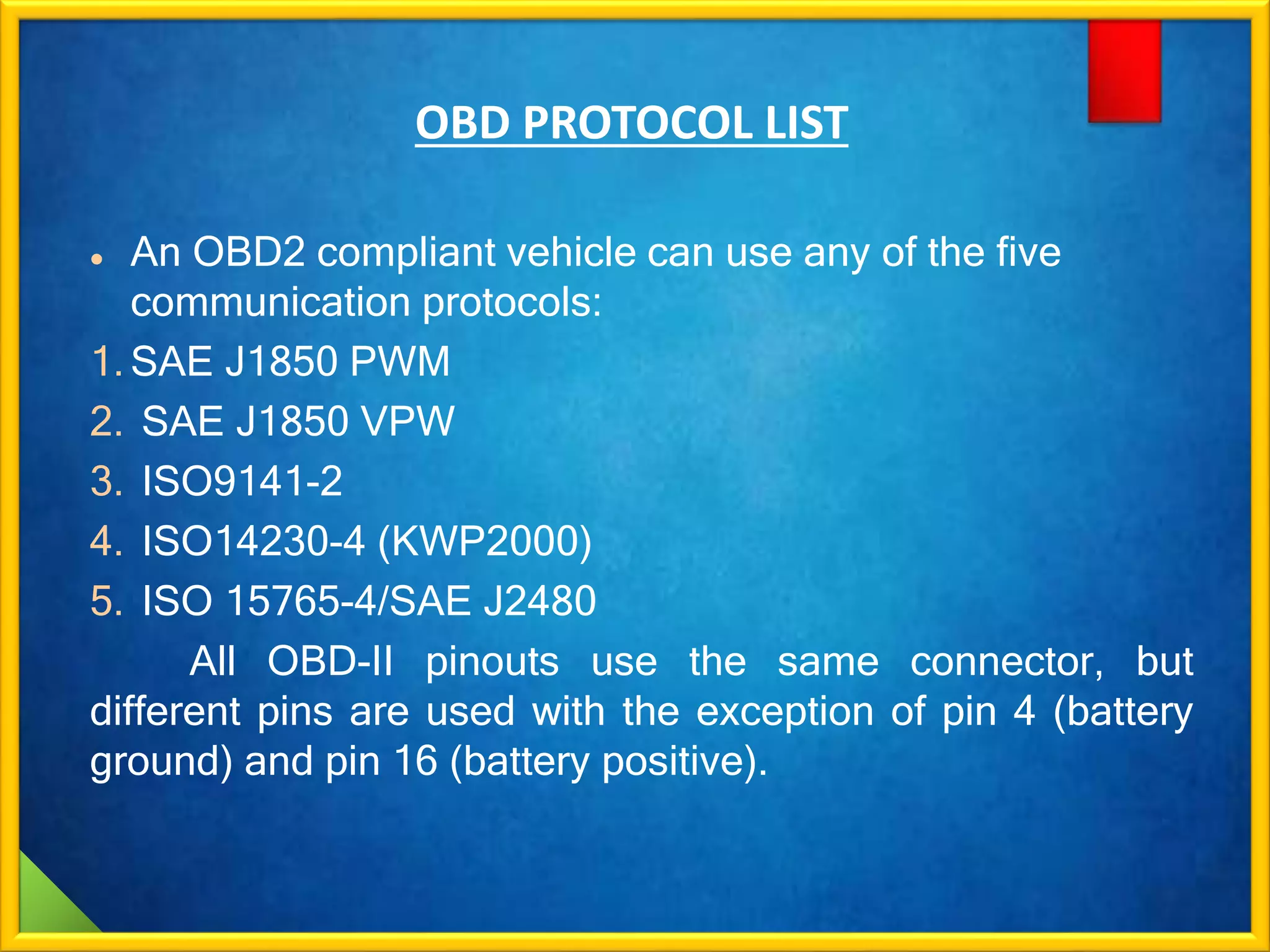 OBD (On Board Diagnostics) | PPT