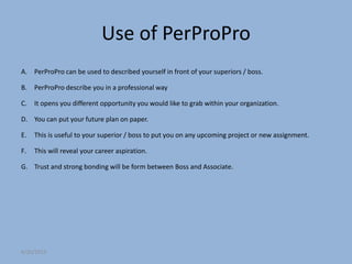 Personal Professional Profile (Perpropro) | PPTX