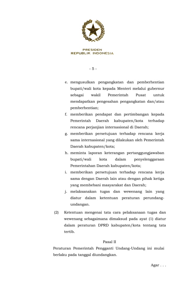 Perpu nomor 2 tahun 2014 | PDF