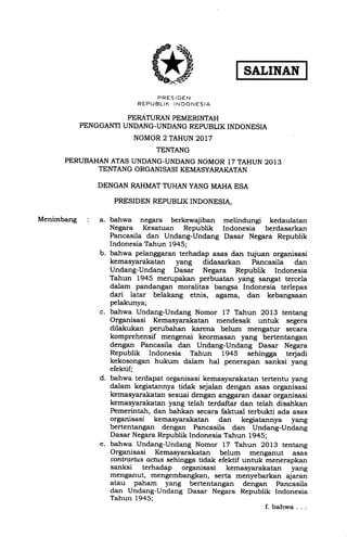 Isi Lengkap UU Ormas | PDF