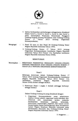 Isi Lengkap UU Ormas | PDF