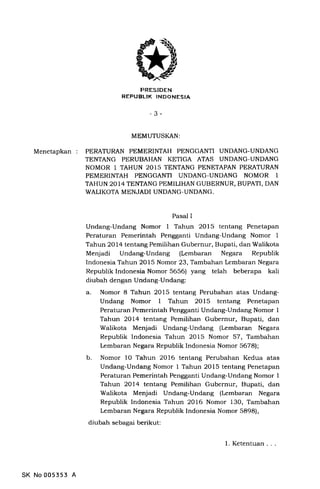 Perpu nomor 2 tahun 2020 | PDF