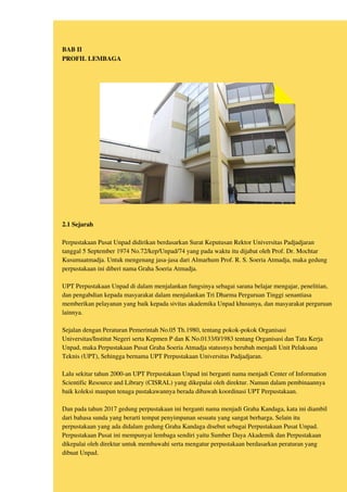 Perpustakaan pusat unpad (laporan) | PDF