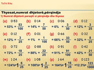 Perqindja thyesa dhjetore-numri dhetor | PPSX