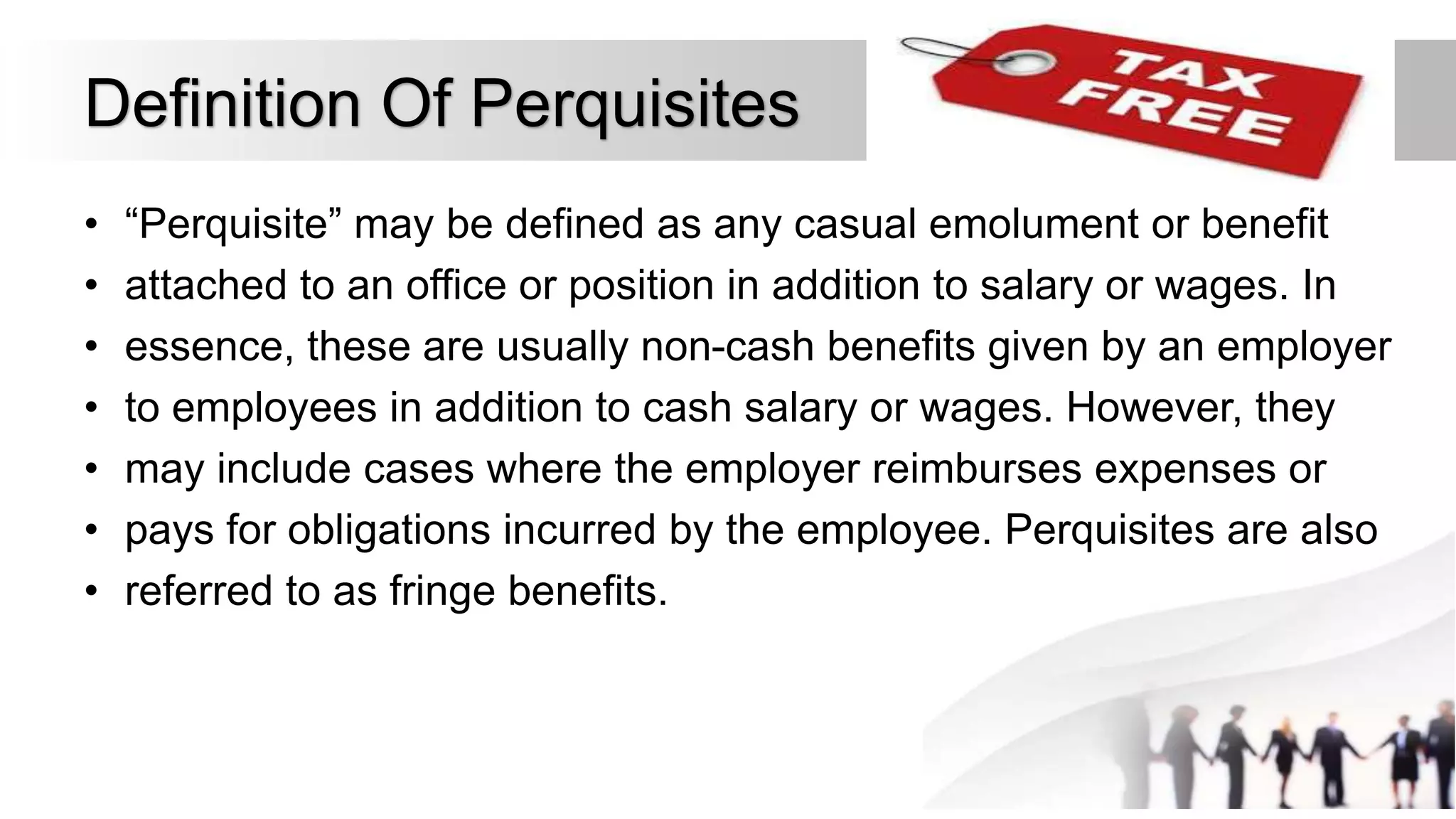 Perquisites and assessment of individuals | PPTX