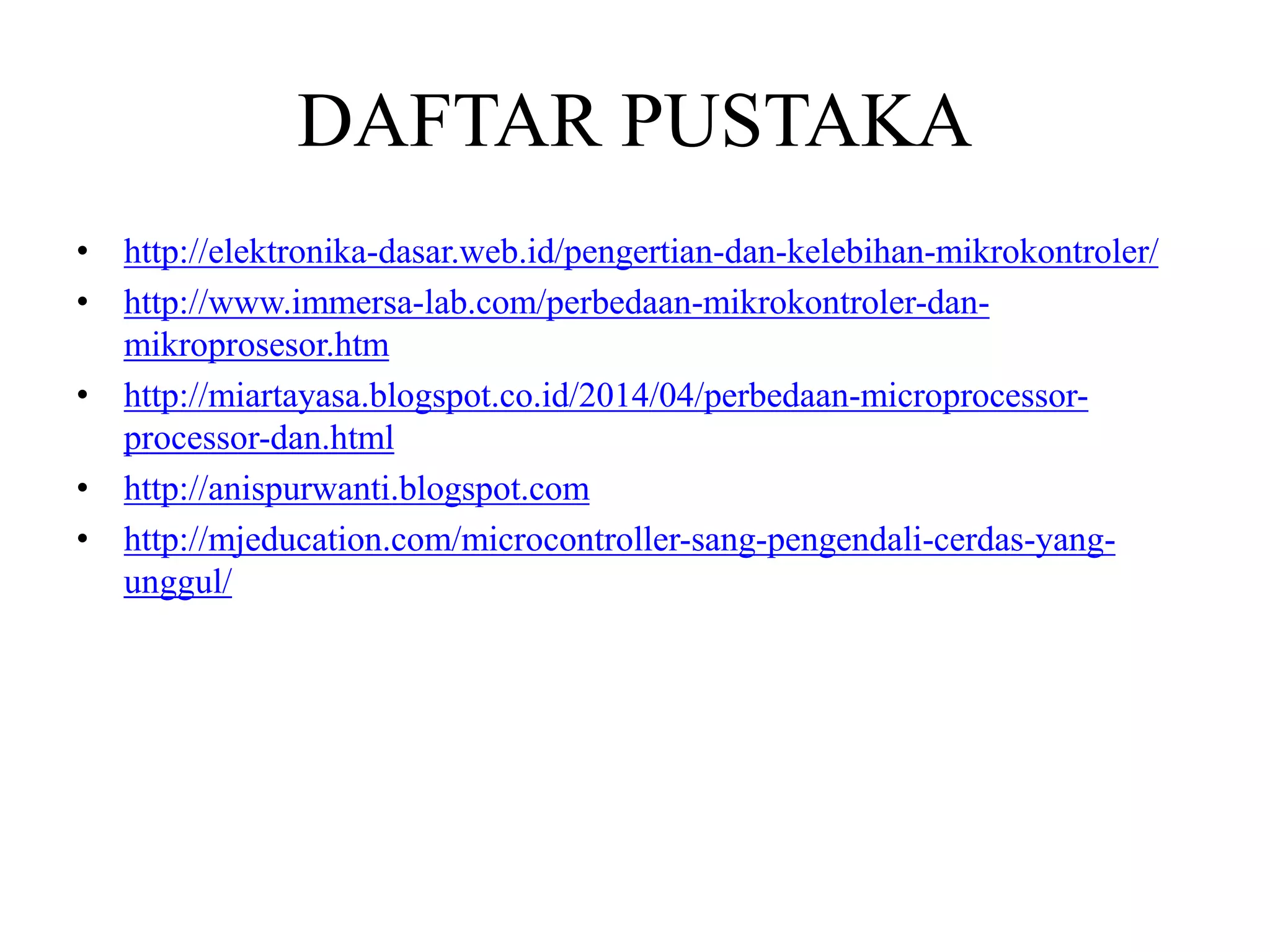 Perbedaan mikrokontroler dan mikroprosesor | PPTX