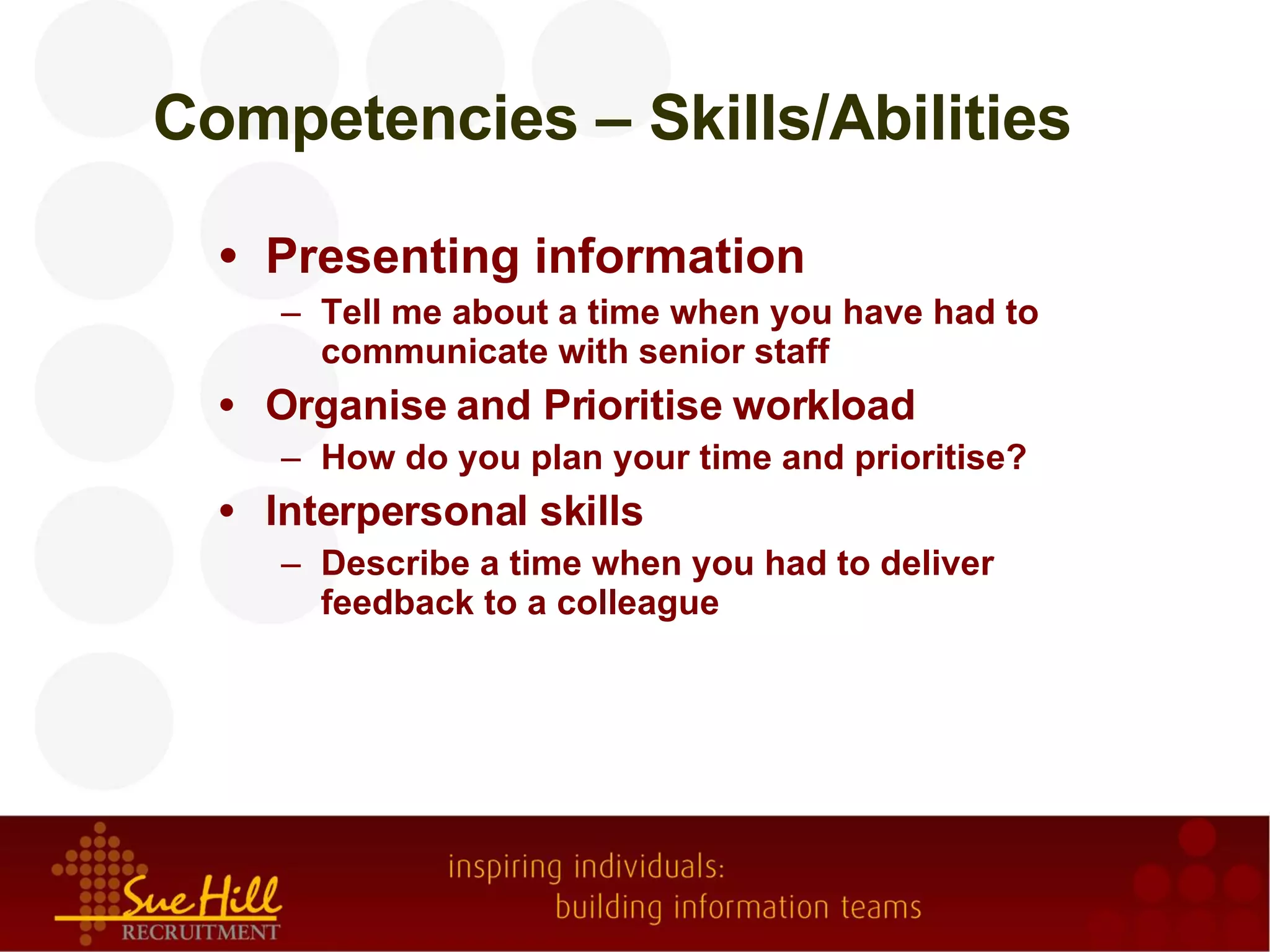 Competency-based interviews | PPT