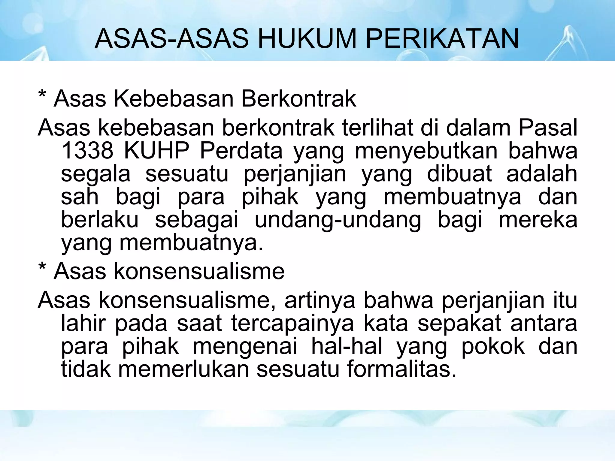 hukum perikatan | PPT