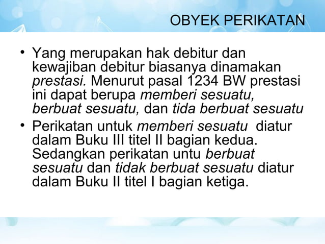 hukum perikatan | PPT