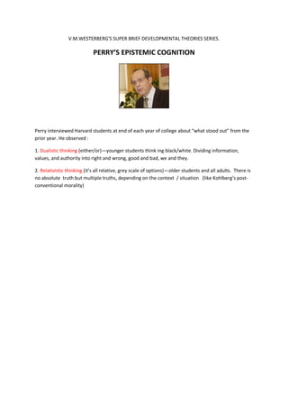 Perry's epistemic cognitive theory | PDF
