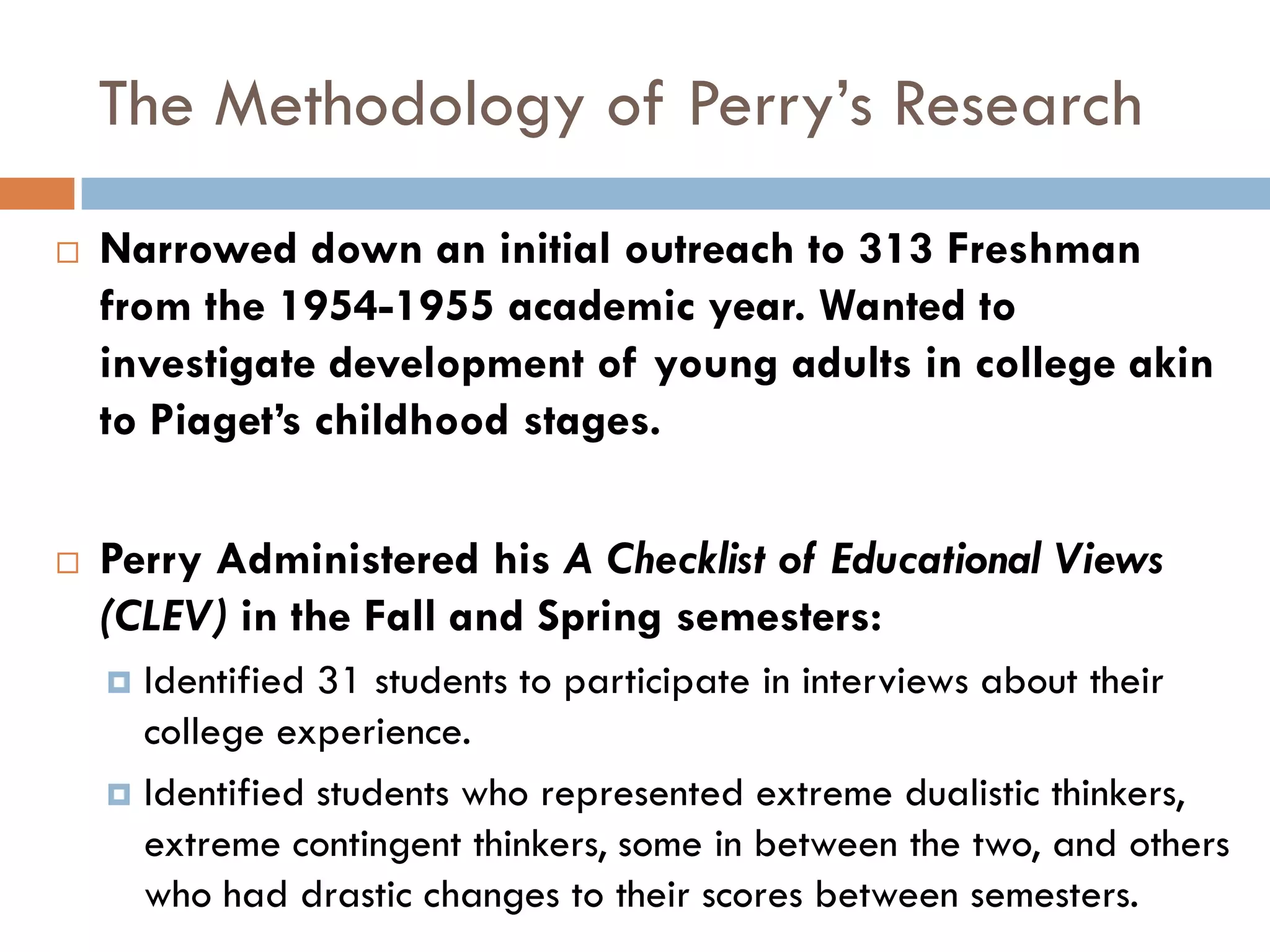 Perry’s scheme of intellectual and ethical development | PPTX