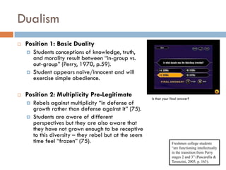 Perry’s scheme of intellectual and ethical development | PPTX