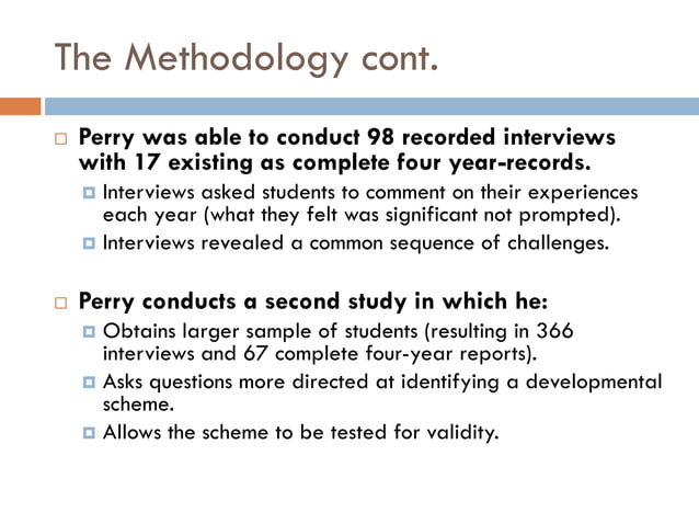 Perry’s scheme of intellectual and ethical development | PPTX | College ...