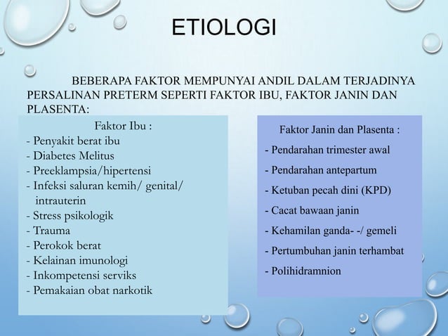 Persalinan Preterm (Preterm Labour) | PPTX