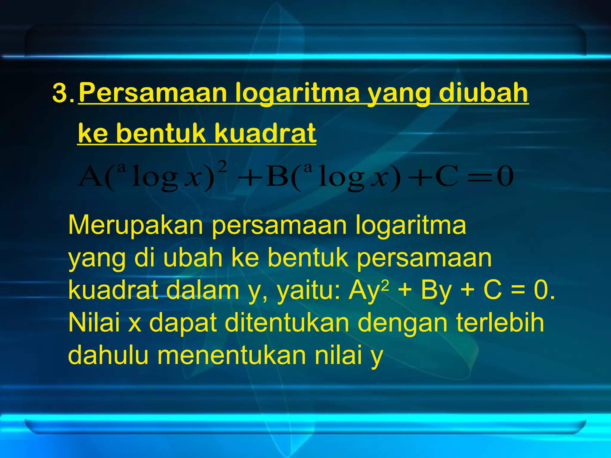 Persamaan logaritma | PPT