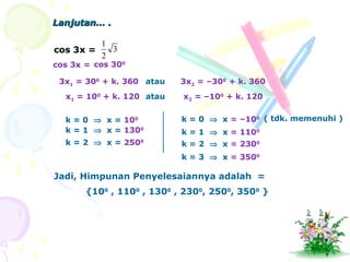 Persamaan trigonometri dasar | PPT