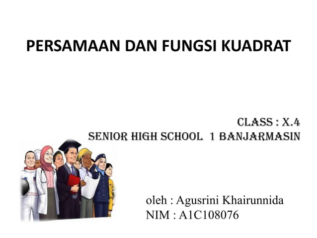 Persamaan dan fungsi kuadrat | PPTX