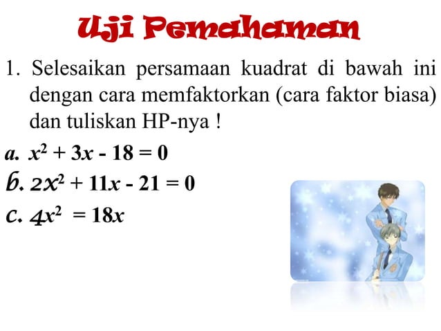 Persamaan dan fungsi kuadrat | PPTX