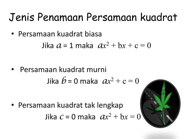 Persamaan dan fungsi kuadrat | PPTX