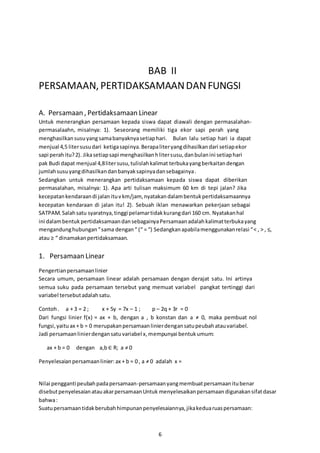 Persamaan dan pertidaksamaan linear | DOCX