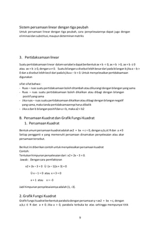 Persamaan dan pertidaksamaan linear | DOCX