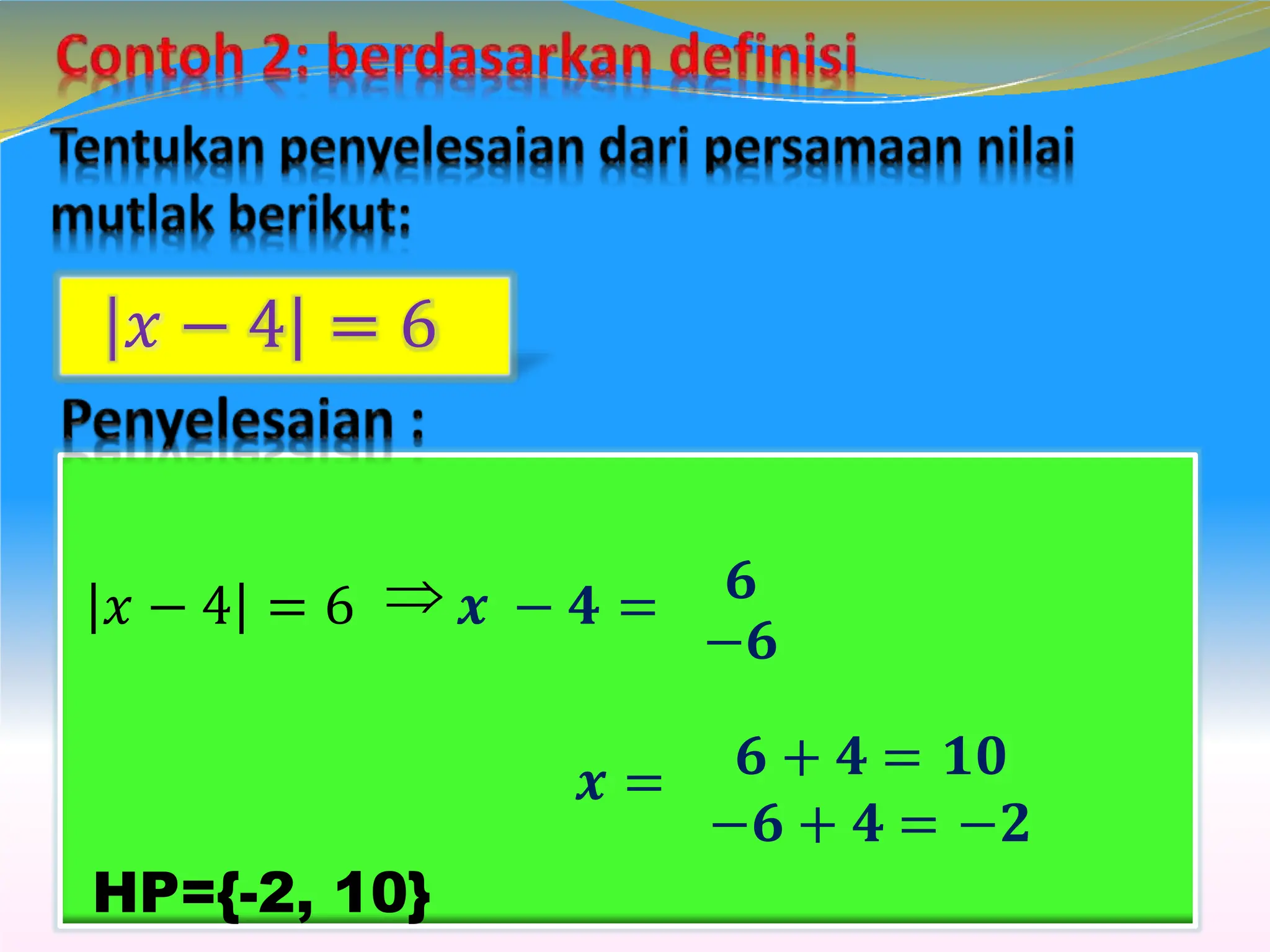 persamaan dan pertidaksamaan linier satu variabel yang memuat nilai mutlak.pptx