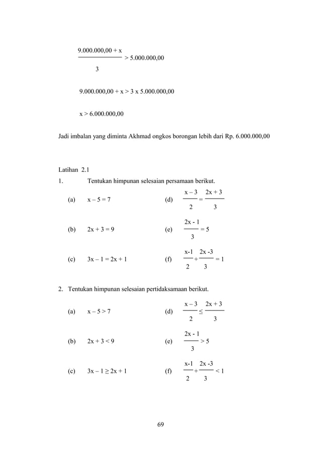 Matematika-Persamaan dan pertidaksamaan | PDF