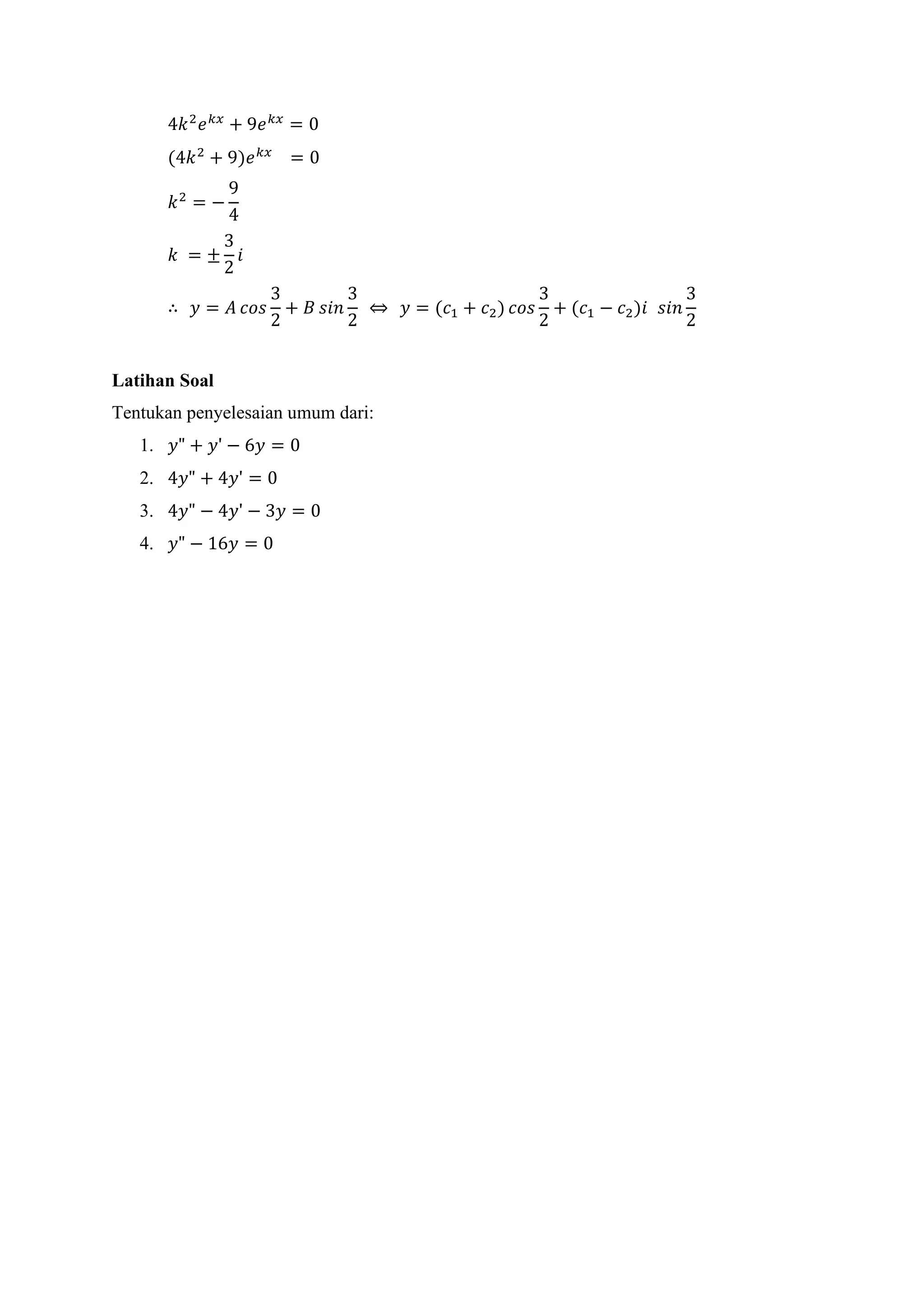 Persamaan Diferensial Biasa (PDB) Orde 2 | PDF