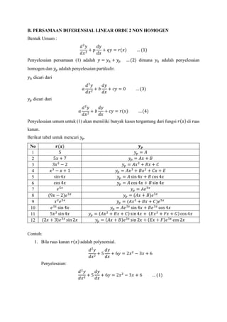Persamaan Diferensial Biasa (PDB) Orde 2 | PDF