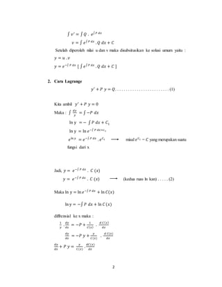 KALKULUS IV - Persamaan Diferensial Linear | PDF