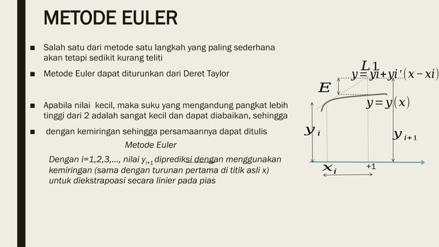 MATERI PERSAMAAN DIFERENSIAL METODE EULER.pptx | Free Download MATERI PERSAMAAN DIFERENSIAL METODE EULER.pptx | Free Download