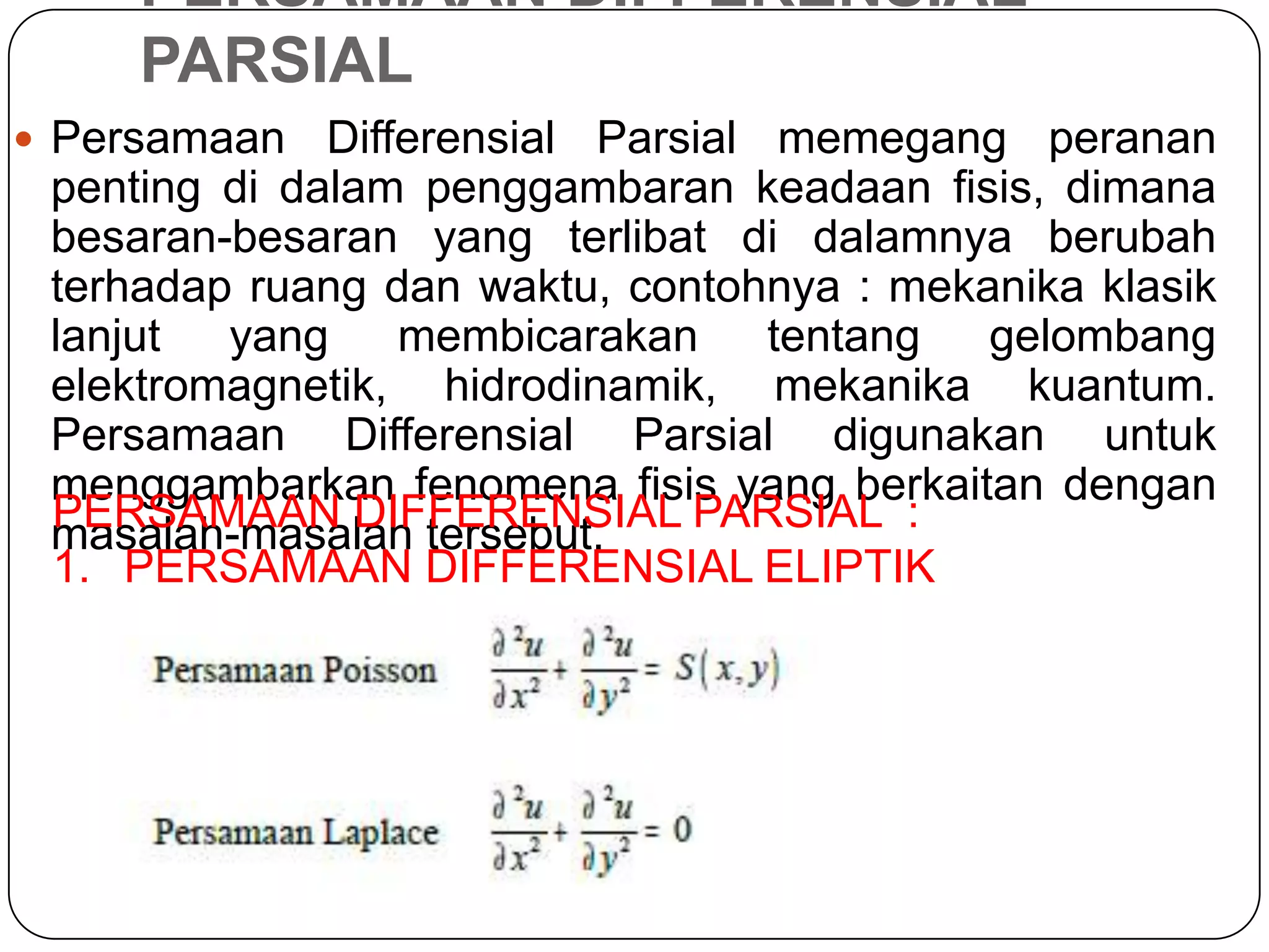 Persamaan differensial parsial | PPTX