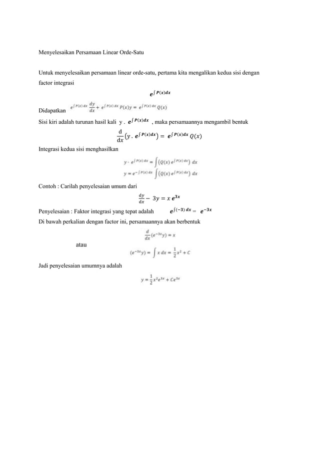 Persamaan differensial part 1 | DOCX