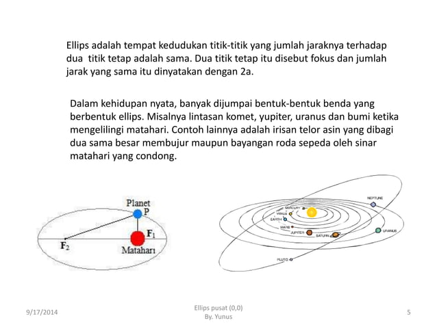 Persamaan ellips pusat (0,0) | PPTX