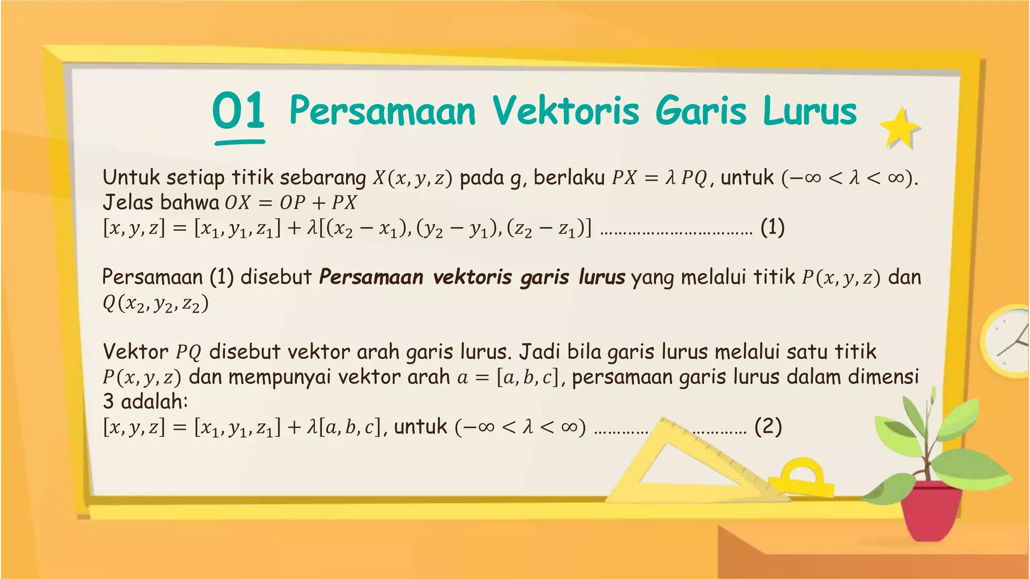 Persamaan Garis Lurus Dimensi 3 | PPTX