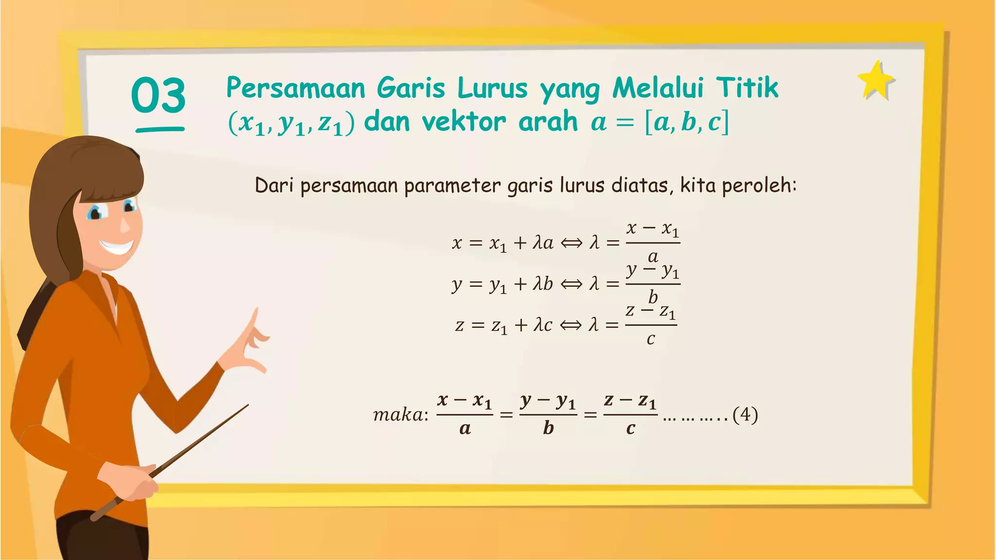 Persamaan Garis Lurus Dimensi 3 | PPTX