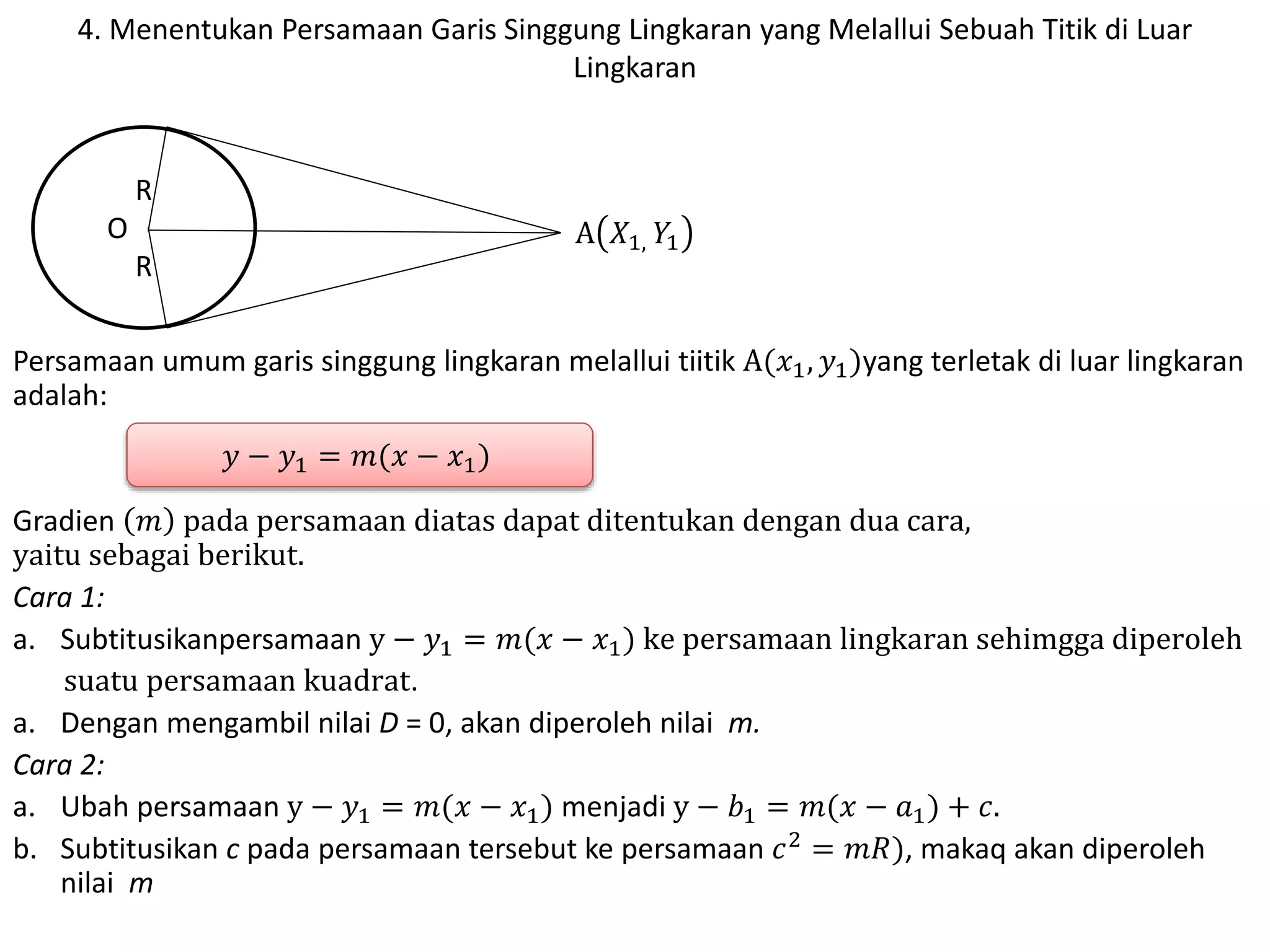 PPT Persamaan garis singgung lingkaran | PPTX