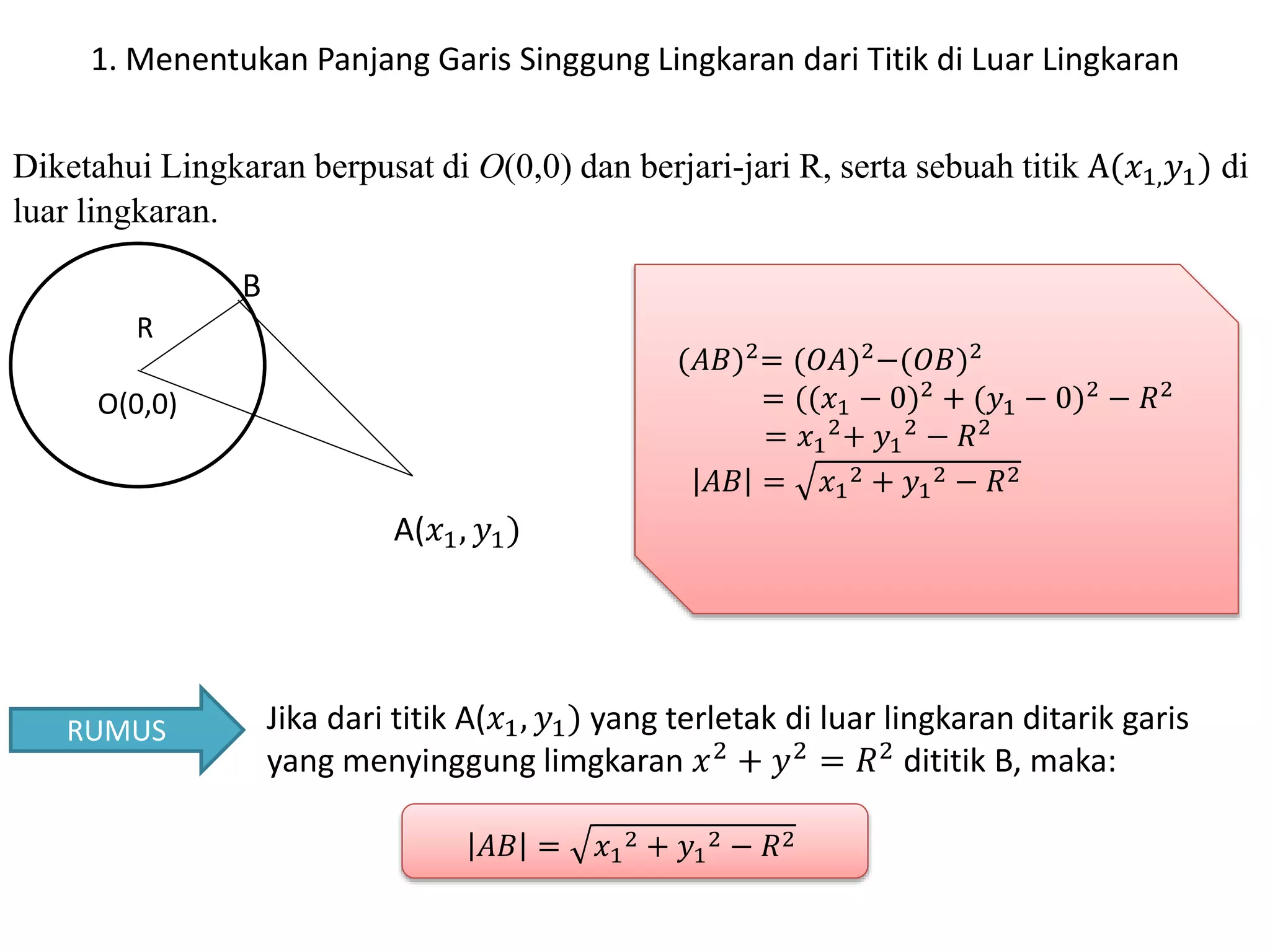 PPT Persamaan garis singgung lingkaran | PPTX