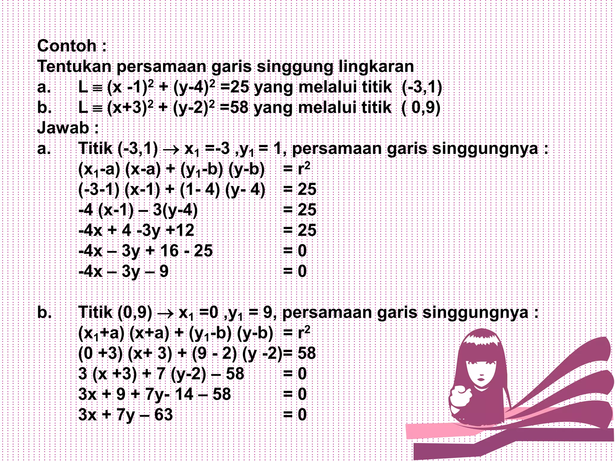 persamaan garis singgung melalui sebuah titik pada lingkaran.ppt