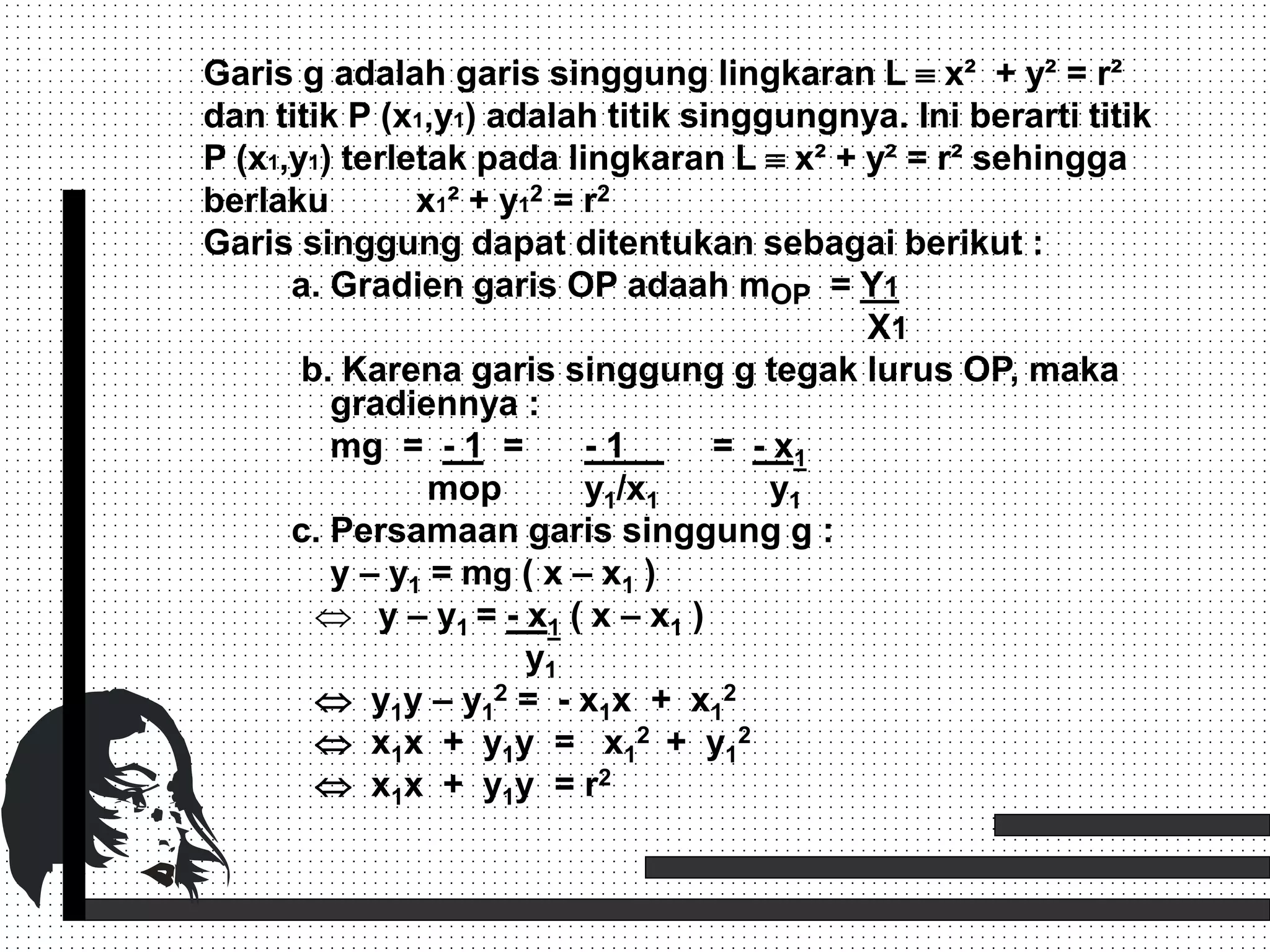 persamaan garis singgung melalui sebuah titik pada lingkaran.ppt