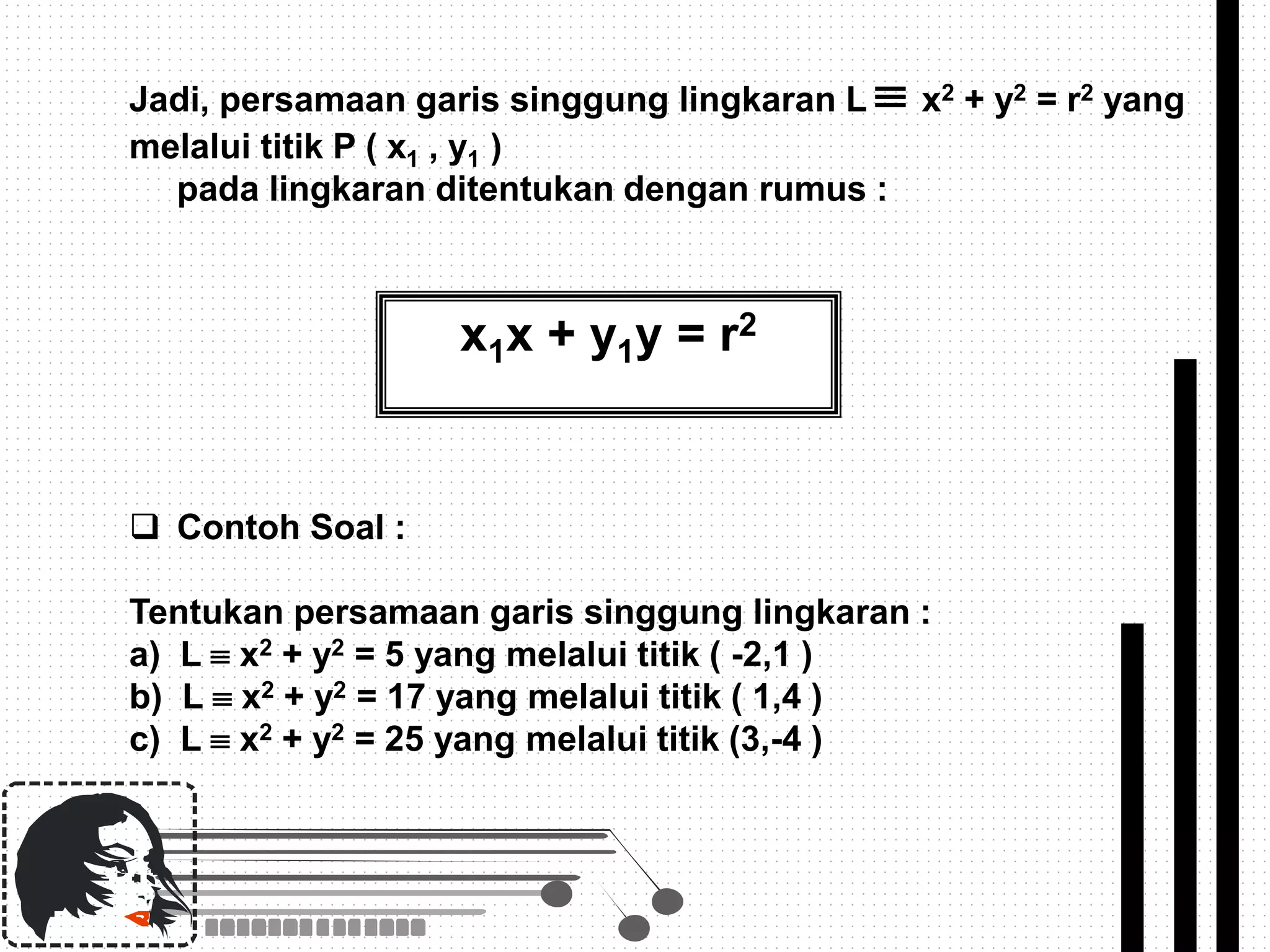 persamaan garis singgung melalui sebuah titik pada lingkaran.ppt